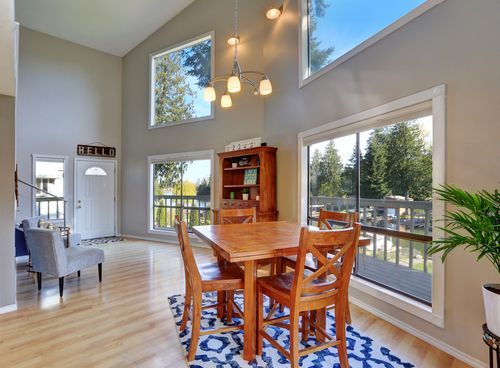 Raised Dining Room Ceiling Designs A High Ceiling Covers The Living