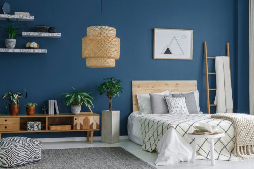 Blue Two Colour Combination for Bedroom Walls & Images Gallery