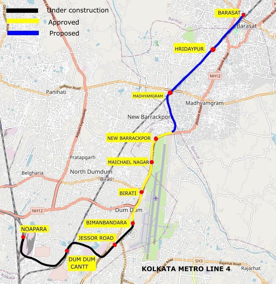 Kolkata Metro Line 4 - Barasat - Noapara Line, Yellow Line