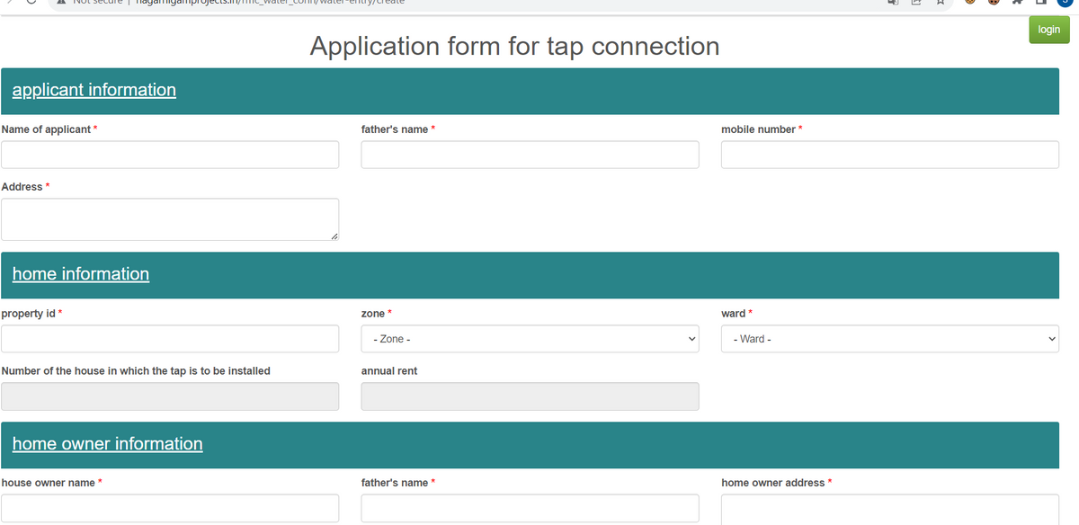 Nagar Nigam Raipur - Property Tax, Water Connection & Other Services