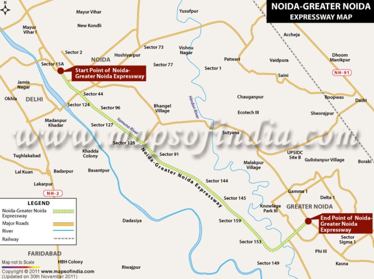 Noida Greater Noida Expressway - Route Map, Facts, Latest News & Real ...