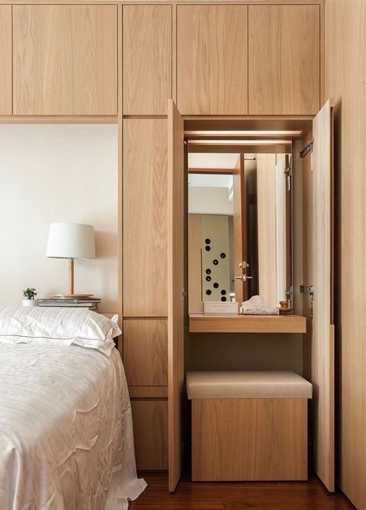 Dressing table attached with bed store