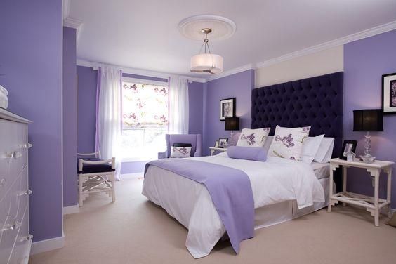 Purple Two Colour Combination for Bedroom Walls - 11 Design ...