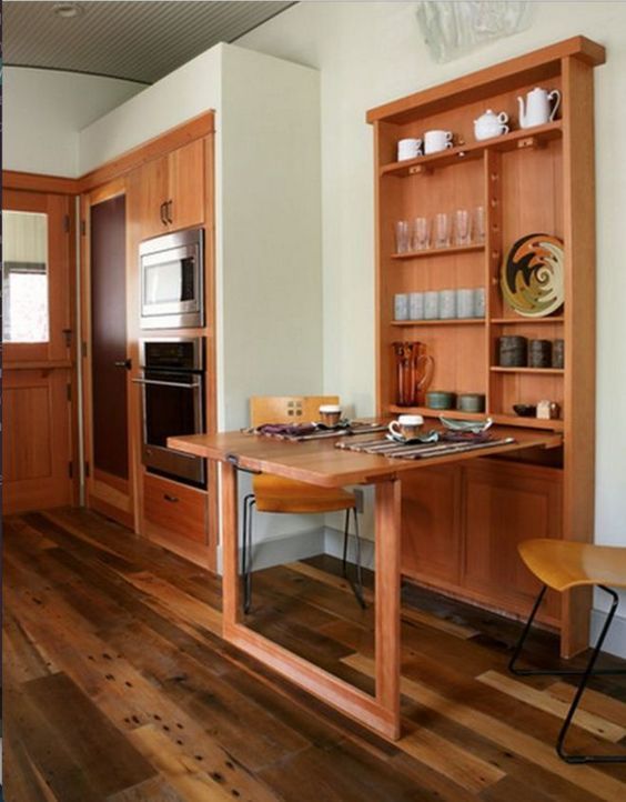Wall mounted dining table designs with storage store