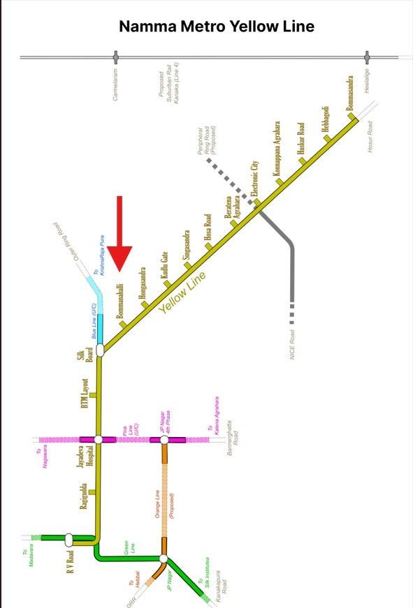 Upcoming Bommanahalli Metro Station on Yellow Line of Namma Metro