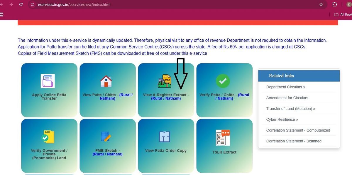 Patta Chitta Online 2025 - E-Services of Tamil Nadu Land Records