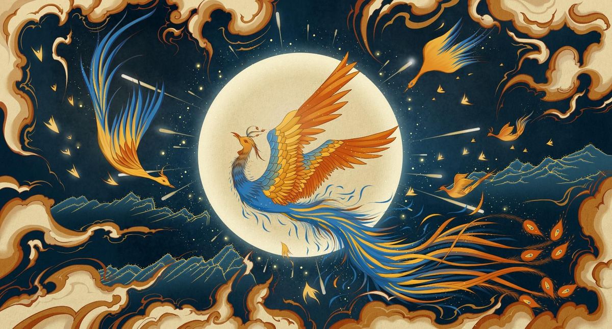 Phoenix Bird Painting Vastu - Symbol of Renewal and Energy