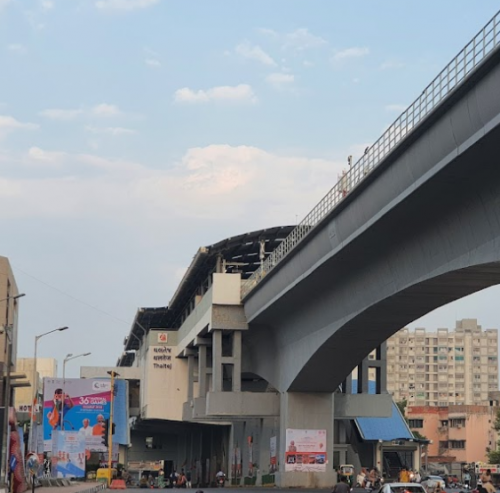 Thaltej Metro Station on Blue Line of Ahmedabad Metro