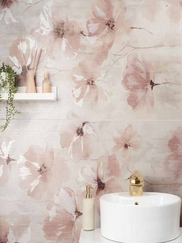 7 Bathroom Tiles Flower Design Ideas