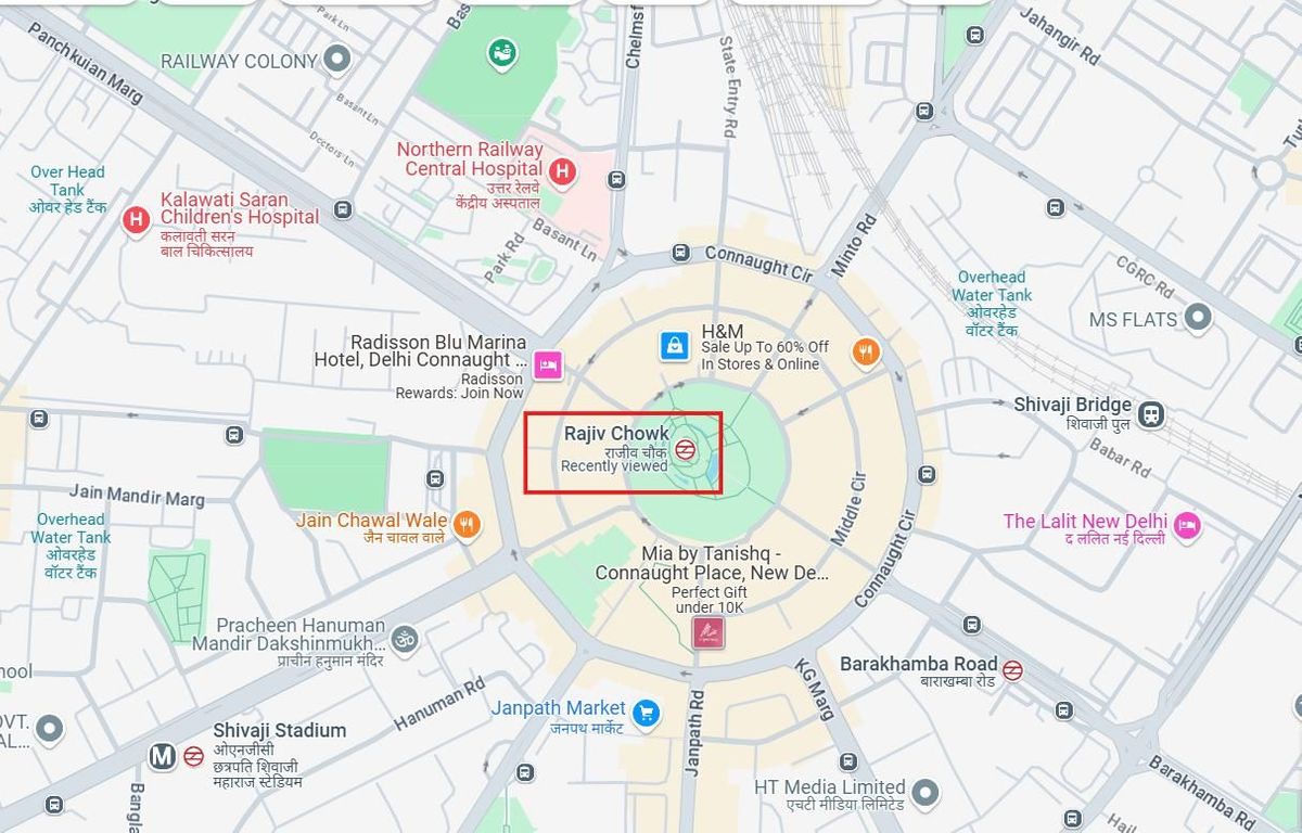 Rajiv Chowk Metro Station Delhi on Blue and Yellow Line