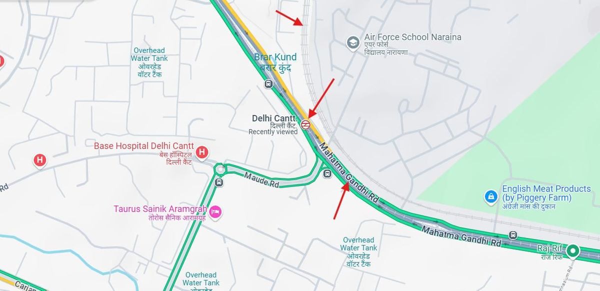Delhi Cantt Metro Station on Pink Line of Delhi Metro