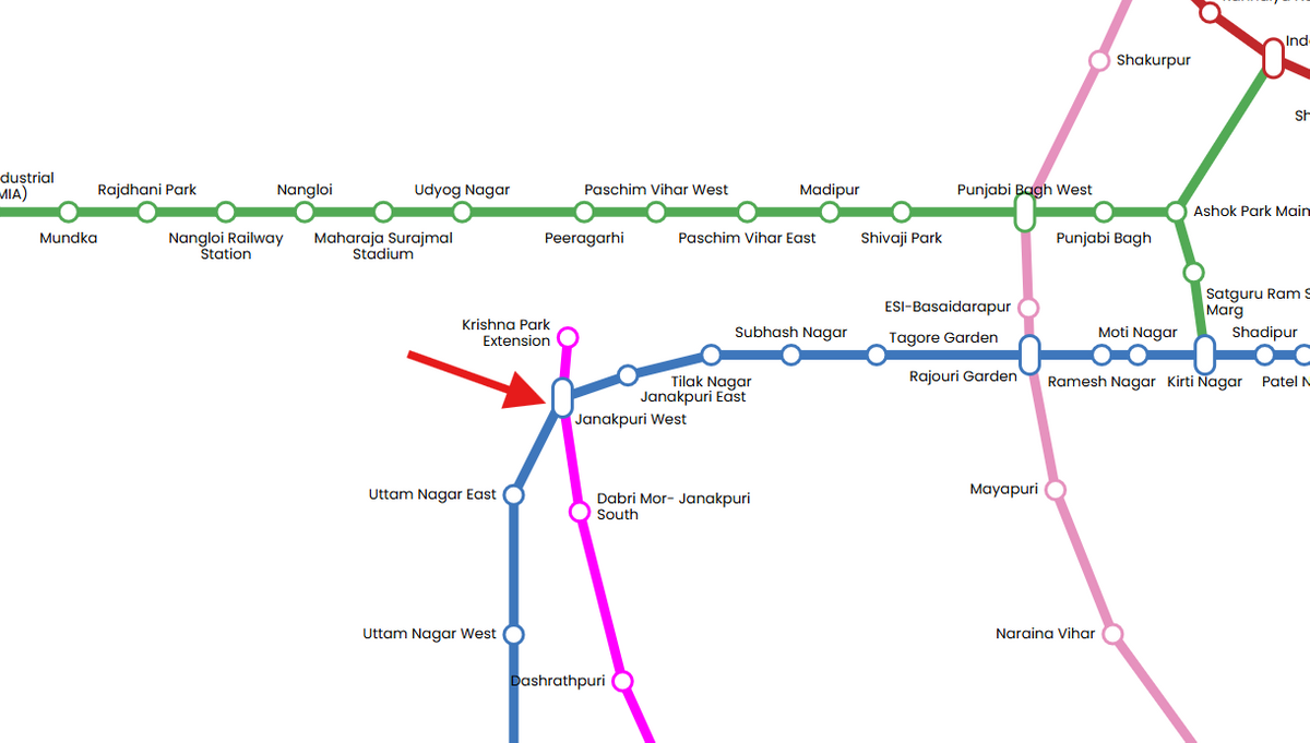 West Janakpuri Metro Station Delhi - on Blue and Magenta Lines