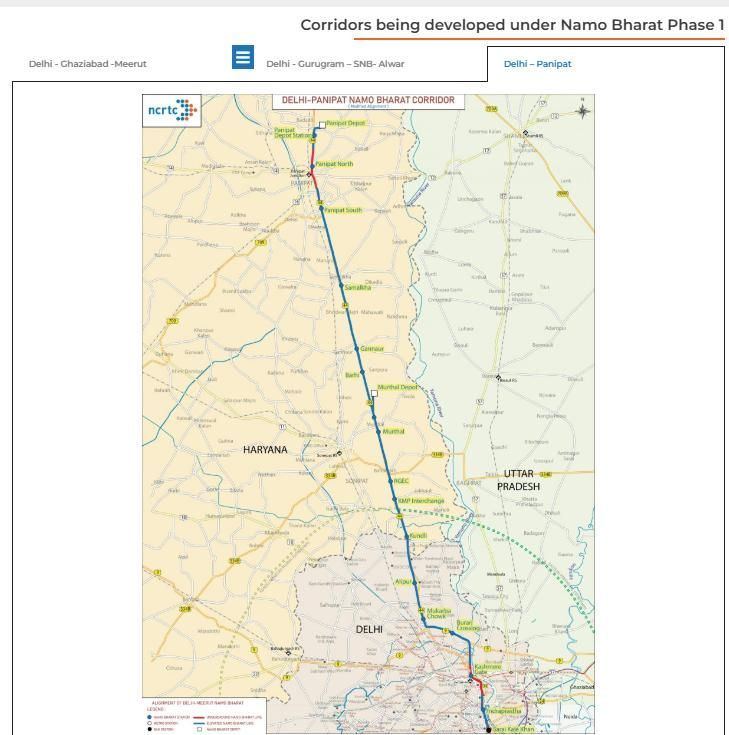 Delhi Sonipat Panipat RRTS - Route, Map, Latest News