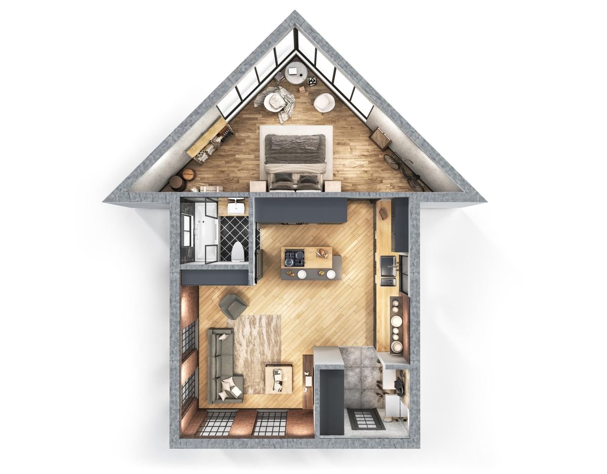 Luxurious 1 BHK House Plans