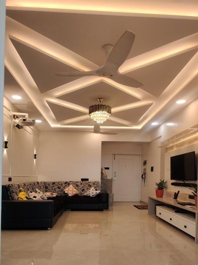 7 Trendy POP Ceiling Designs for Hall with 2 Fans