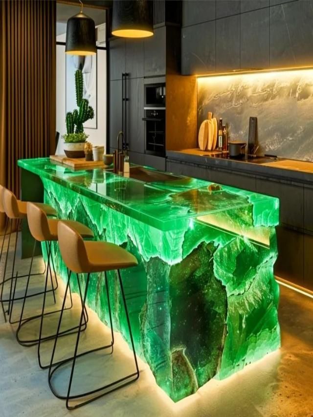 6 Dazzling Epoxy Kitchen Islands that Stun
