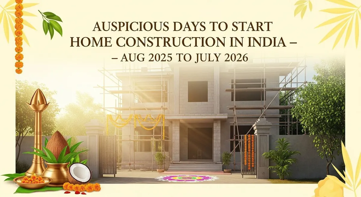 Best Days to Start House Construction in India - Aug 2025 to July 2026