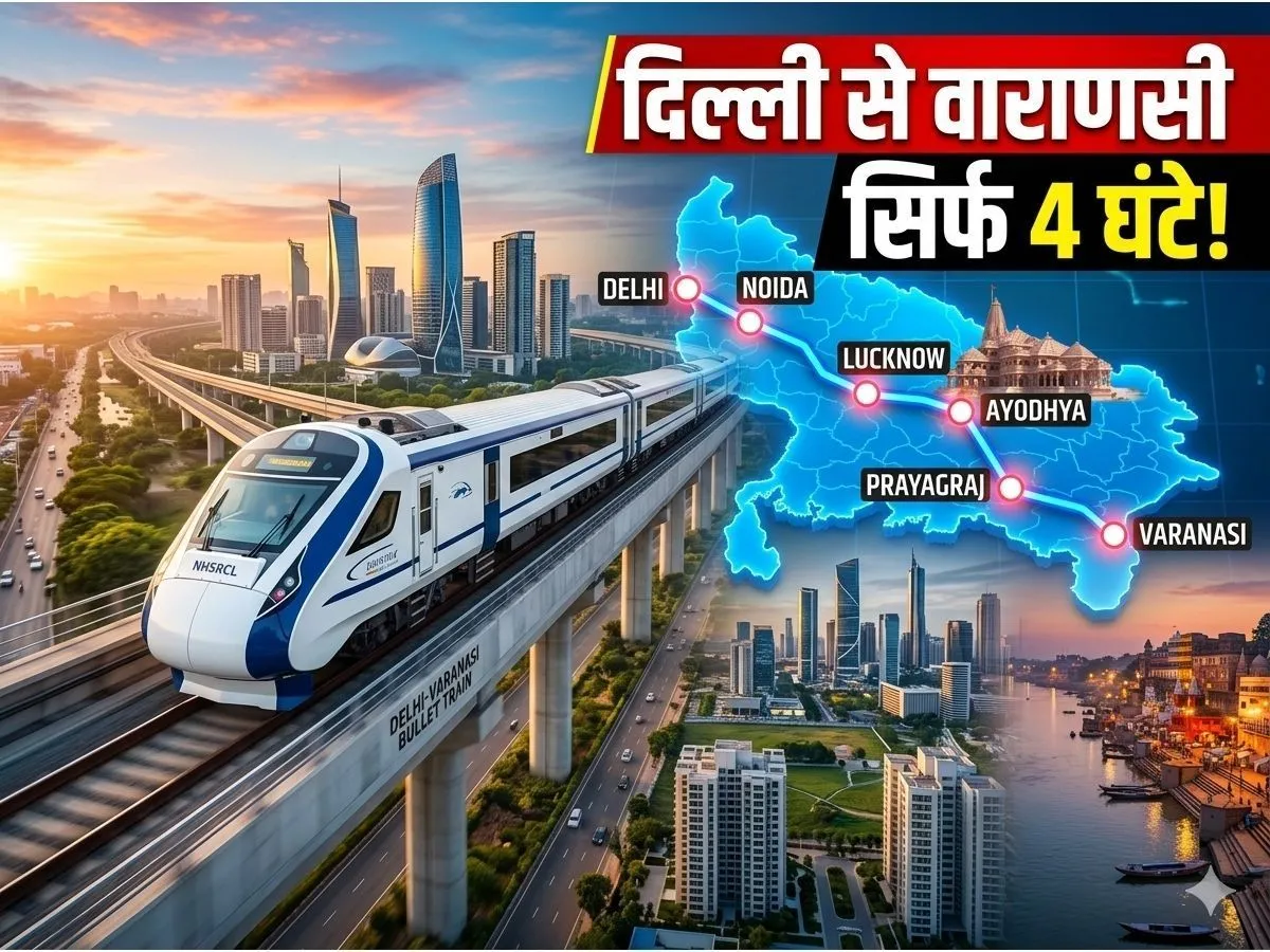 दिल्ली से लखनऊ 2 घंटे, वाराणसी 4 घंटे! Delhi Varanasi Bullet Train से ...