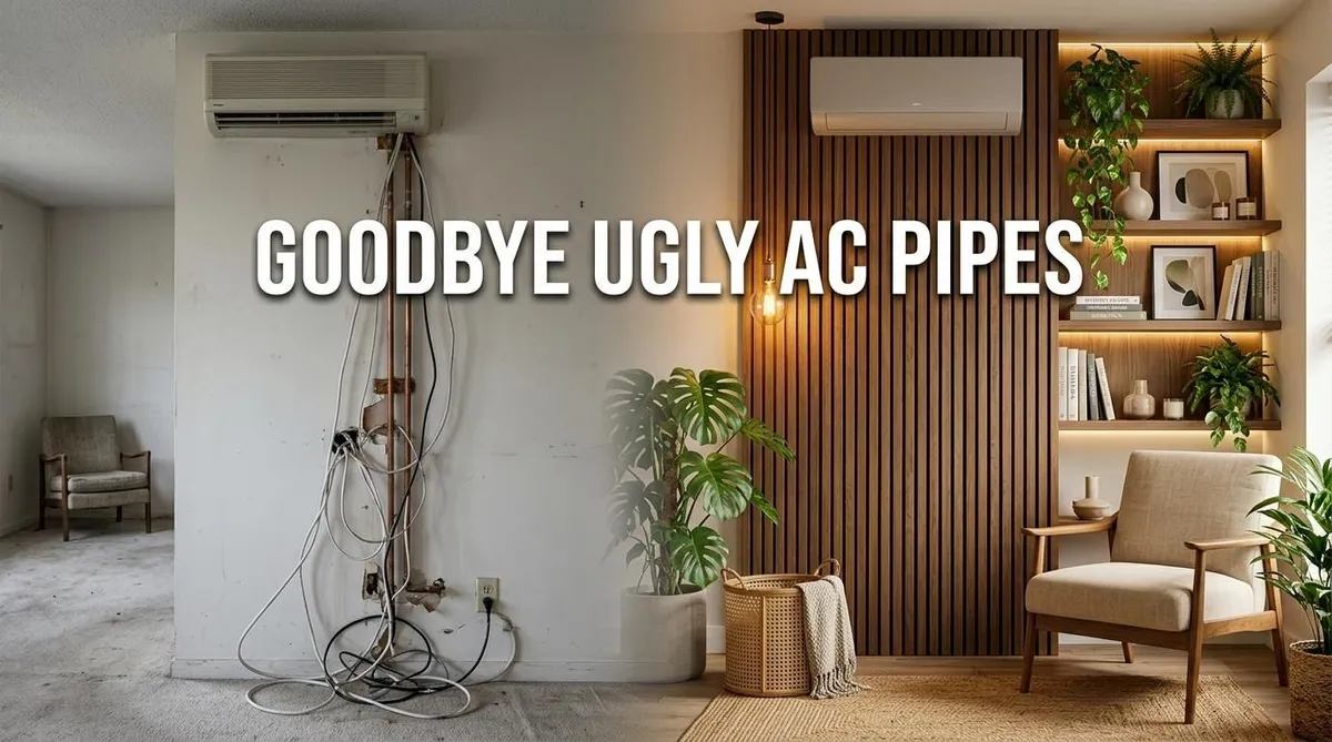 10 Stylish Ways to Hide a Wall AC Unit and Messy Piping at Home