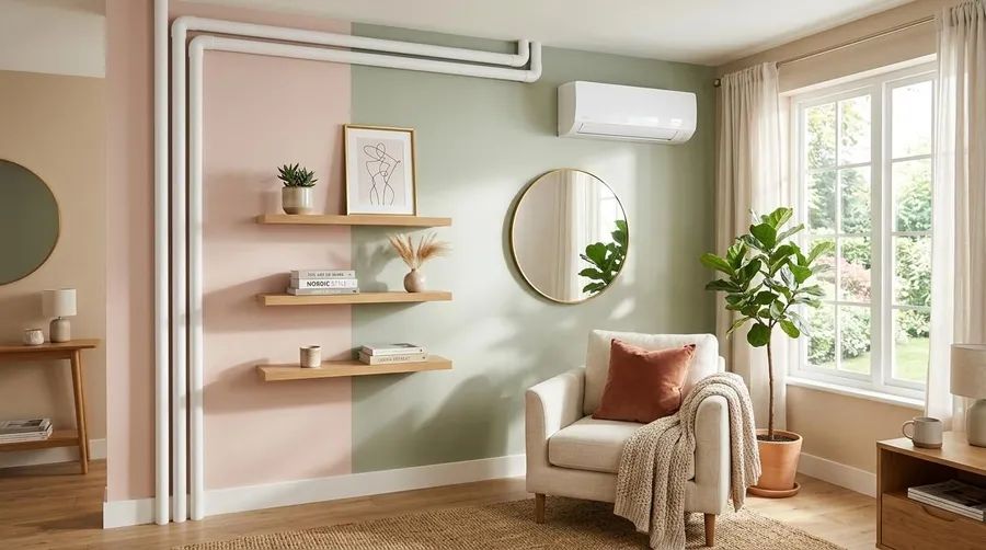 10 Stylish Ways to Hide a Wall AC Unit and Messy Piping at Home