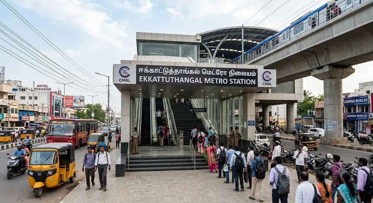 Ekkattuthangal Metro Station on Chennai Green Line