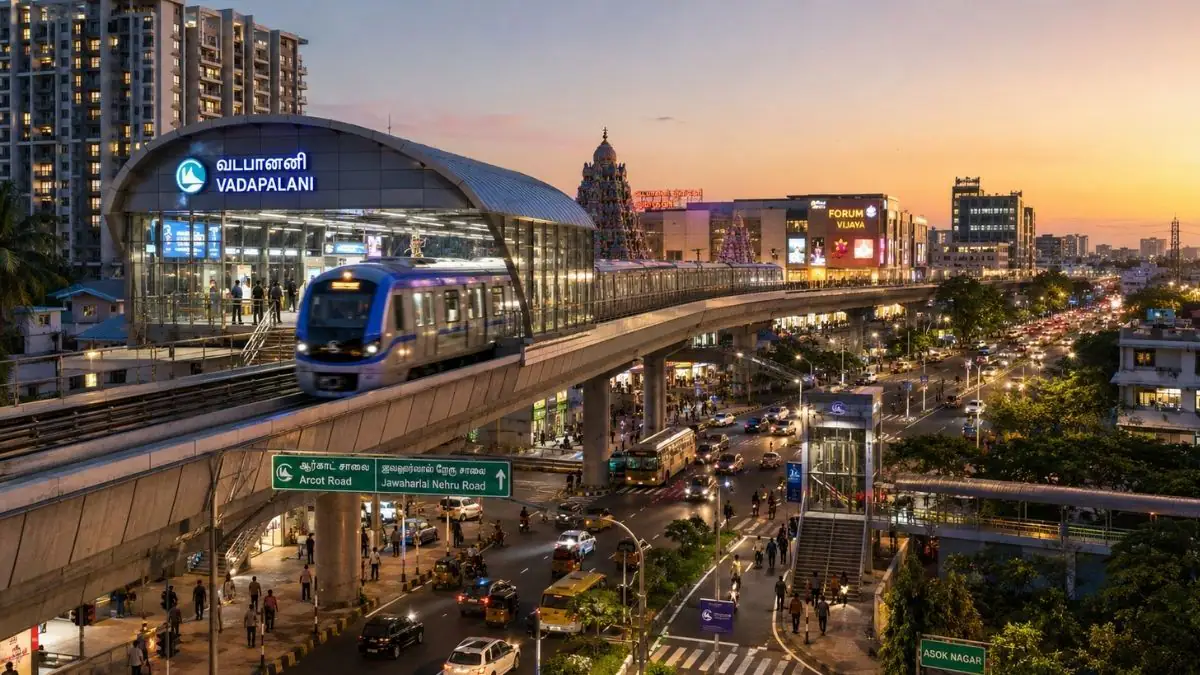 Vadapalani Metro Station on Chennai Metro Green Line