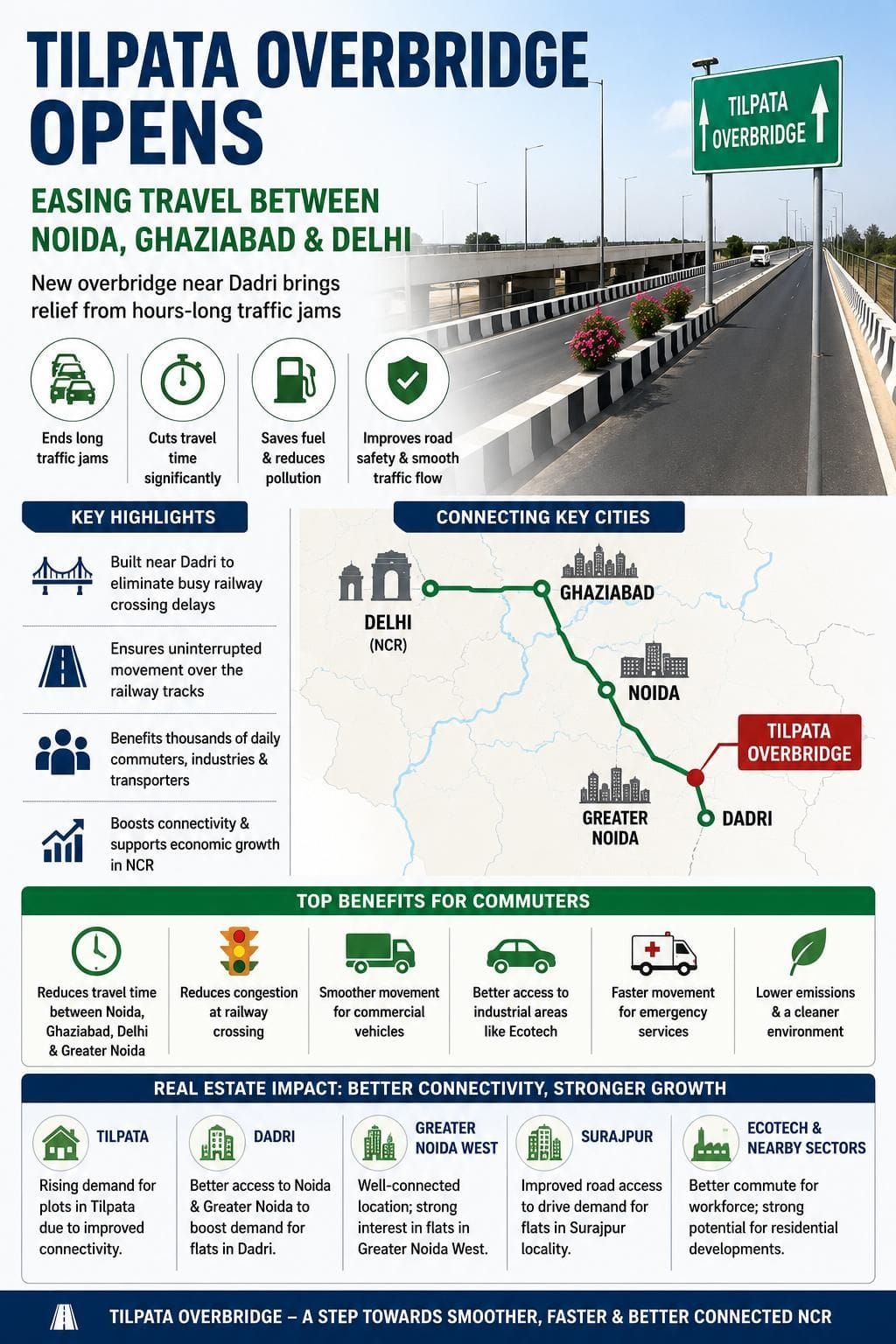 Tilpata Overbridge Opens, Ending Hours-Long Traffic Jams Between ...