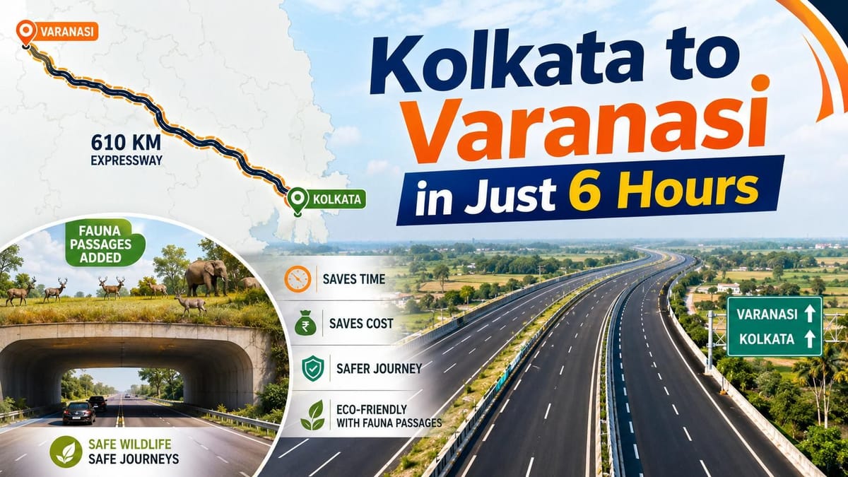 Varanasi Kolkata Expressway: 610 KM Kashi Bengal Route to Save Travel ...