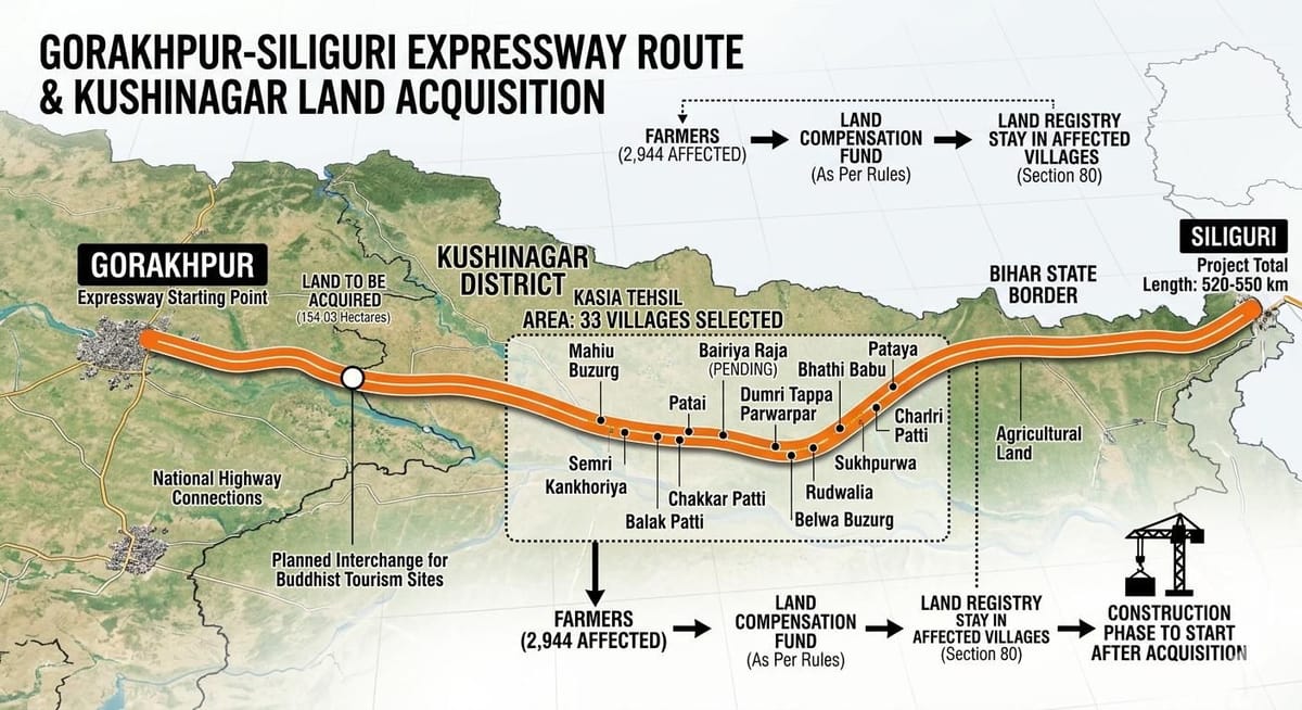 Gorakhpur-Siliguri Expressway Route Finalised: Land to Be Acquired in ...