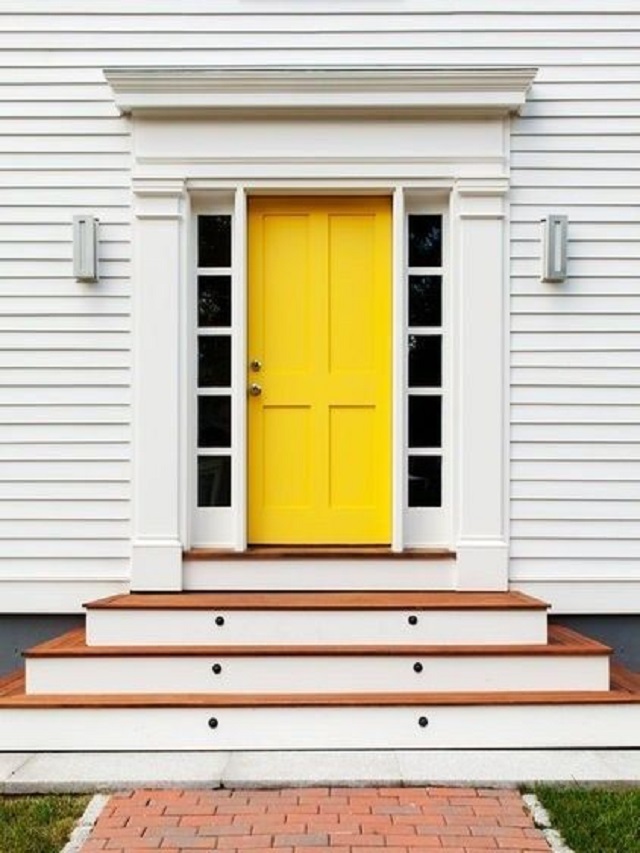 Yellow Front Gate New York City, New York | Yellow Doors, Bright Front