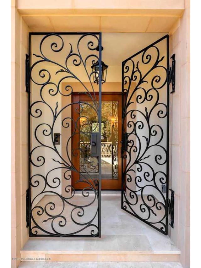 Safety Door Grill Designs Modern Black Mild Steel Door Grill Design