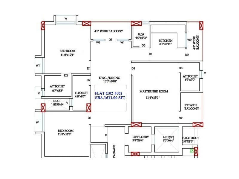 Propfin Bijaya Enclave Floor Plan, Bhubaneswar: Layouts, Sizes ...