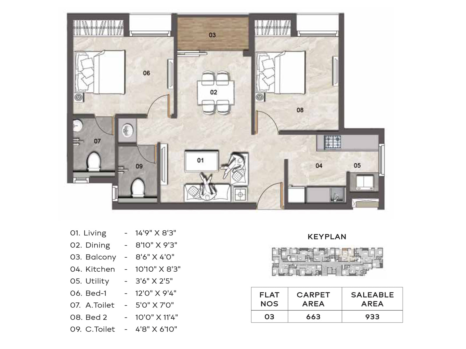 Jains Aadhya Bharath Floor Plan, Chennai: Layouts, Sizes, Configurations