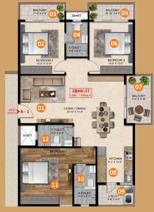 Blue Aura Floor Plan, Bangalore: Layouts, Sizes, Configurations