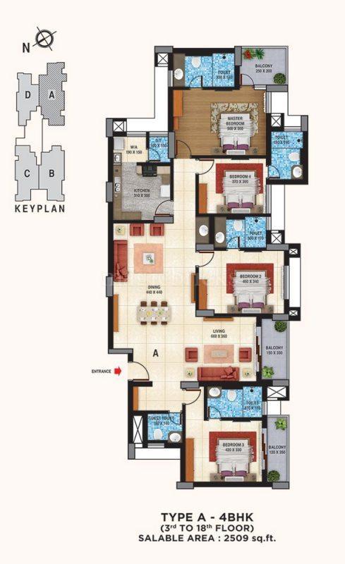 Cordial Bharathi Floor Plan, Trivandrum: Layouts, Sizes, Configurations
