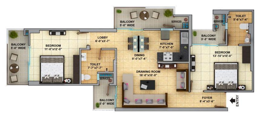 Gaur Cascades in Raj Nagar Extension, Ghaziabad: Price, Brochure, Floor ...