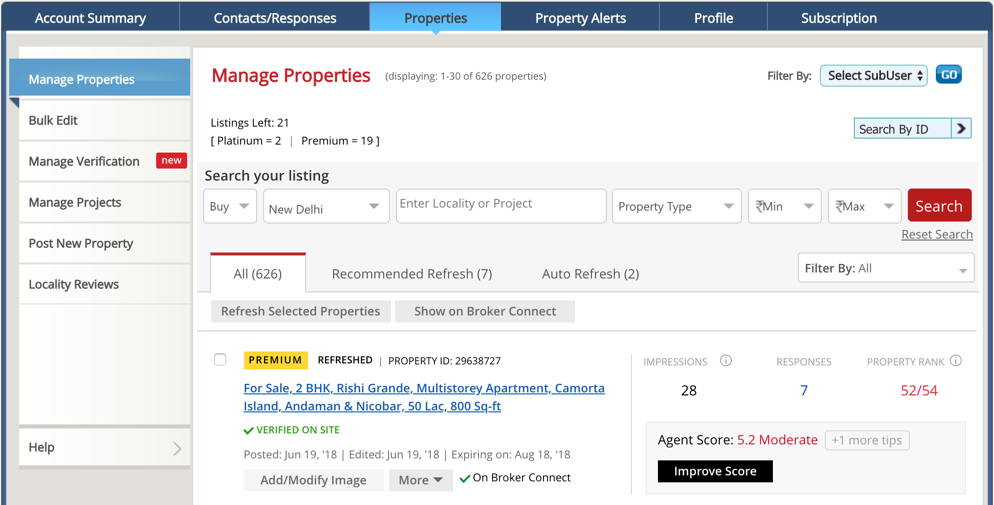 How can I change the default photo of a property?