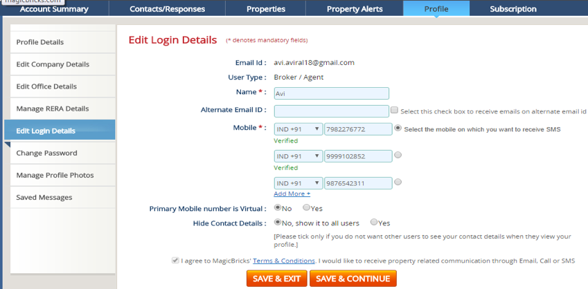 How can I add/edit my login details?